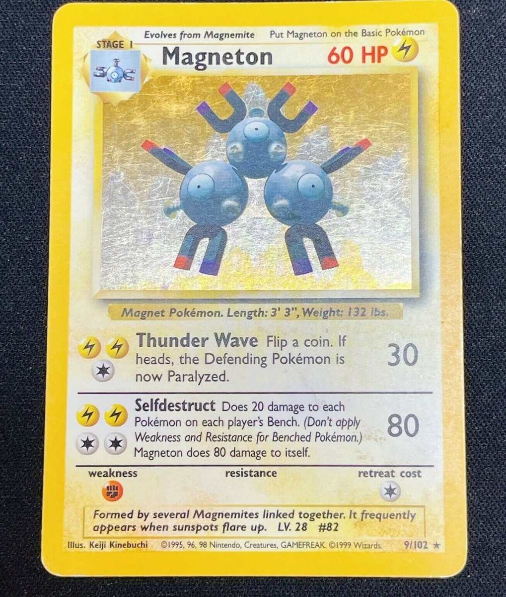 Carta Pokemon Magneton 9102 Edizione Set Base Rara Holo Wotc Old Bgs