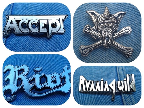Accept Running Wild Riot pin badge heavy metal manowar saxon judas ...