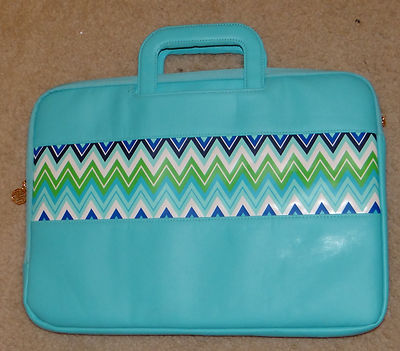 Macbeth Collection blue w zigzag center 15.6" universal laptop Sleeve w ...