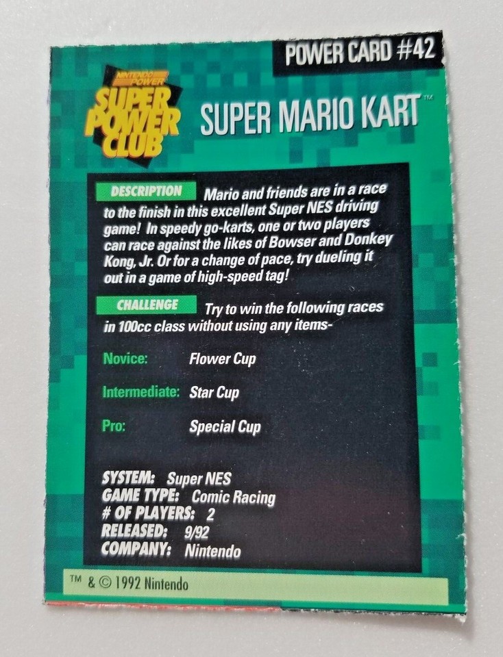 Nintendo Power - Super Power Club Cards - You Pick (from drop-down ...
