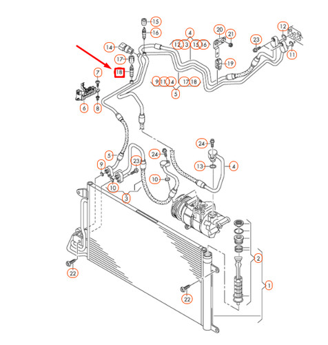 GENUINE AUDI SEAT SKODA VW AIR CONDITIONING A/C FILL VALVE 8E0820855 ...