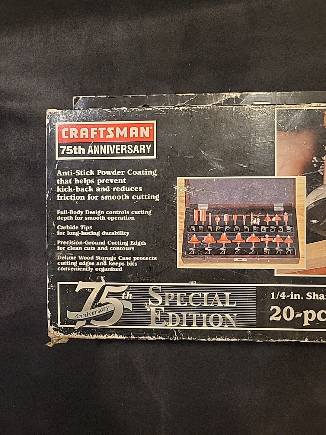 Vtg Craftsman 75th anniversary 20pc Router Bit Set 1/4in Shank Carbide ...