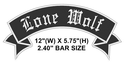 Custom Embroidered Lone Wolf Top Rocker Sew on Patch Motorcycle Biker ...