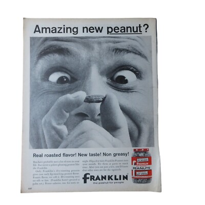 1961 Franklin Peanuts - Amazing New Peanut - Vintage Print Ad | eBay