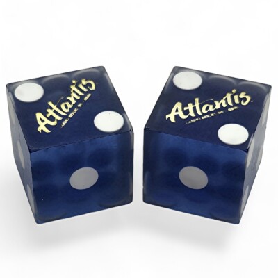 Authentic Atlantis Reno NV Casino Craps Dice Pair Blue Frosted Mixed ...