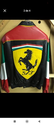 Jaqueta Ferrari reversível em couro. Peça única, Jeff Hamilton anos 80/ ...