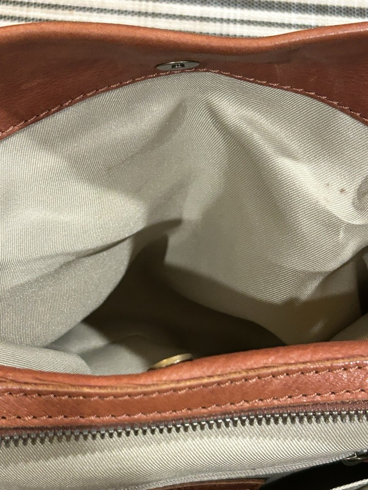 American Leather Co Lenox Triple Entry Satchel Brandy purse | eBay