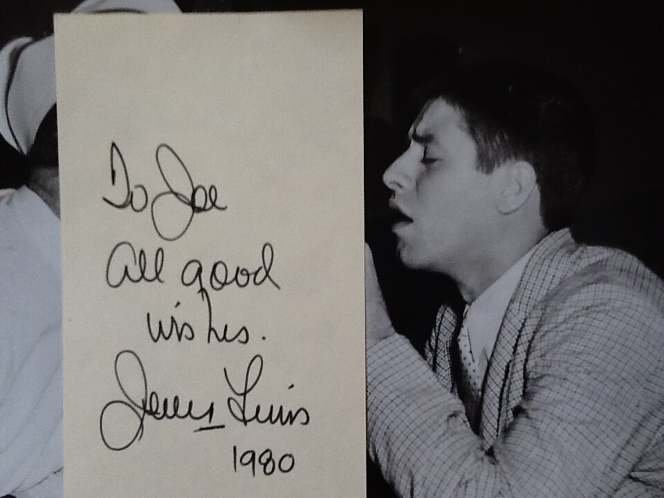 Jerry Lewis SIGNED Card Photo 60s Actor Dean Martin Comedy Nutty ...