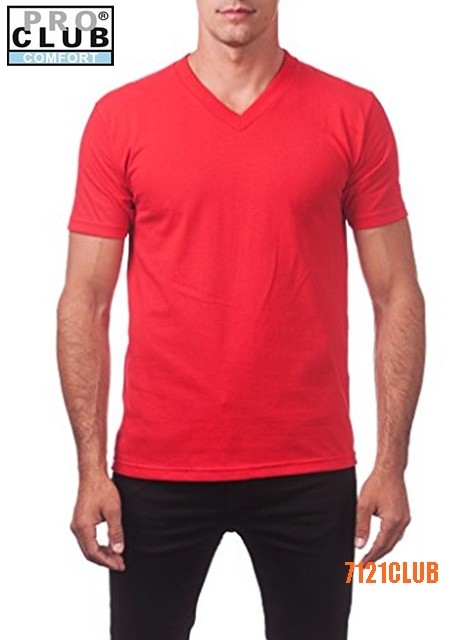 PRO CLUB MEN V NECK T SHIRT CAMO TEE PROCLUB PLAIN SHORT SLEEVE BIG ...