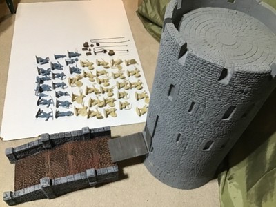 Conte Warlord Tower w/ Figures Vikings Normans Britains Marx Playset | eBay