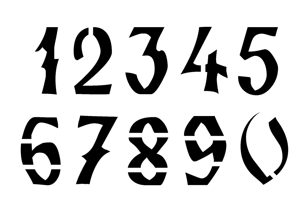 GOTHIC NIGHTMARE Numbers Stencil - 3 Inch Font Address House Plastic ...