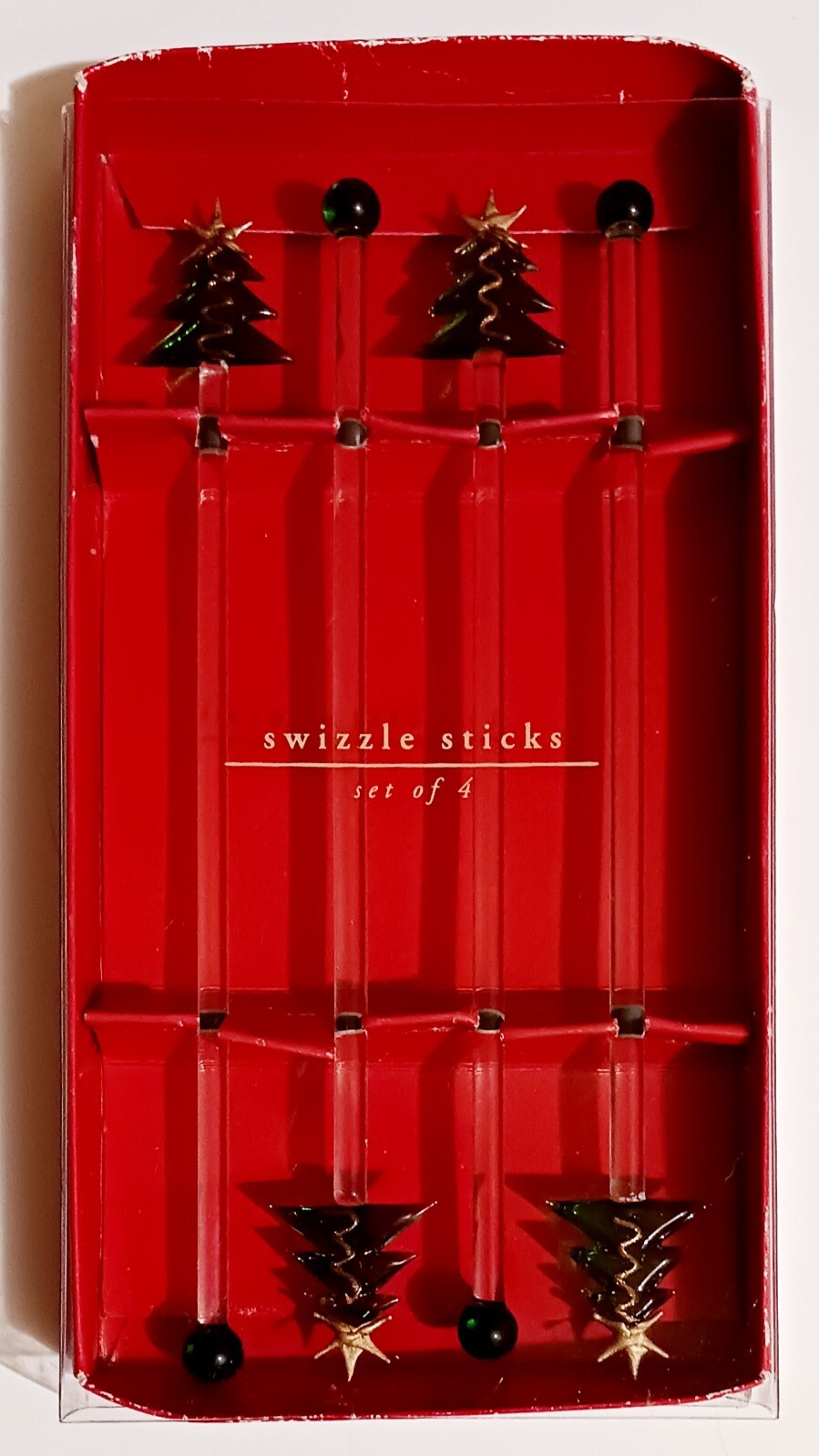 Pier 1 imports Christmas Tree Swizzle Sticks, Set of 4 | eBay