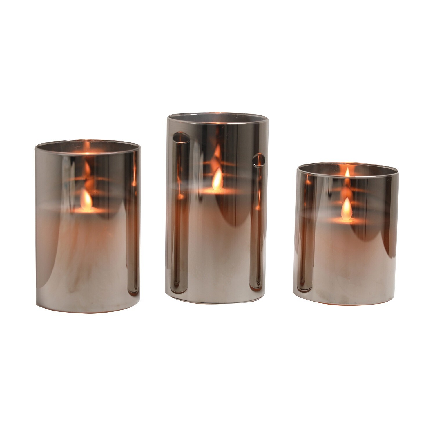 TRIPLE SMOKED LED HURRICANES LED Moving Candle - Smoked SET OF 3 | eBay