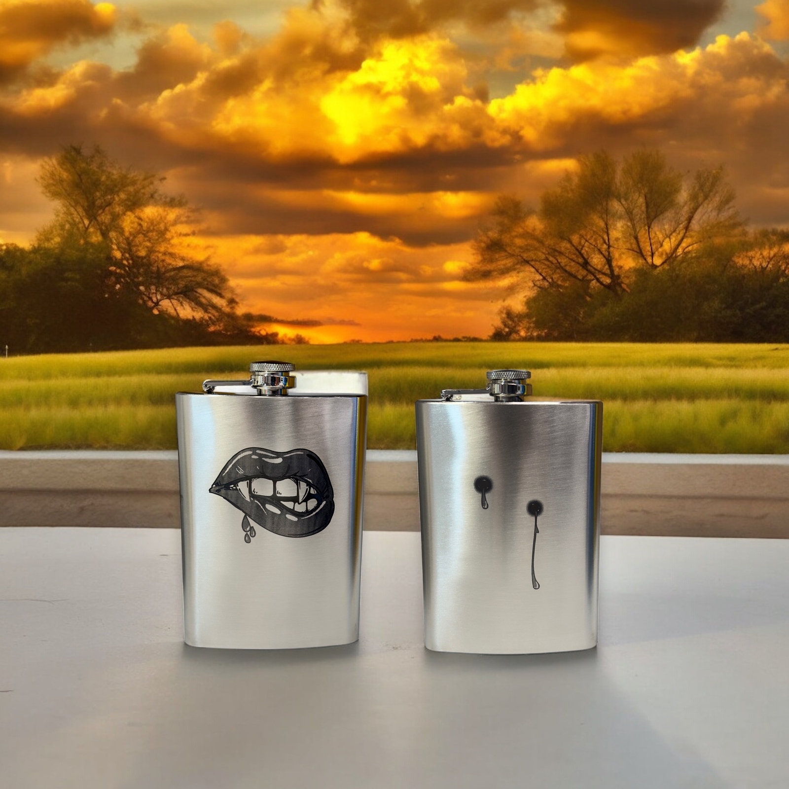 8oz His & Hers - Vampire - Stainless Steel Flask Set of Two | eBay