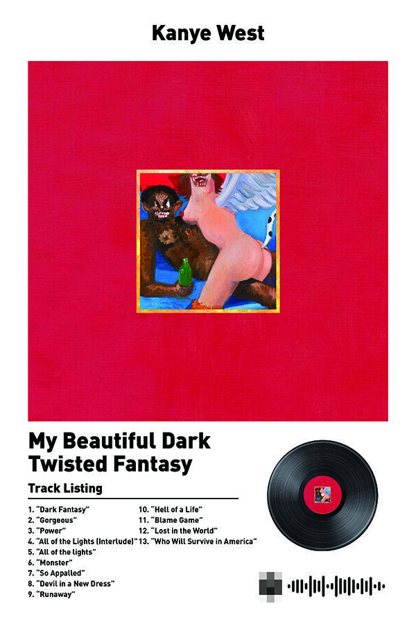 Kanye West My Beautiful Dark Twisted Fantasy ~ Official Album Covers🍇