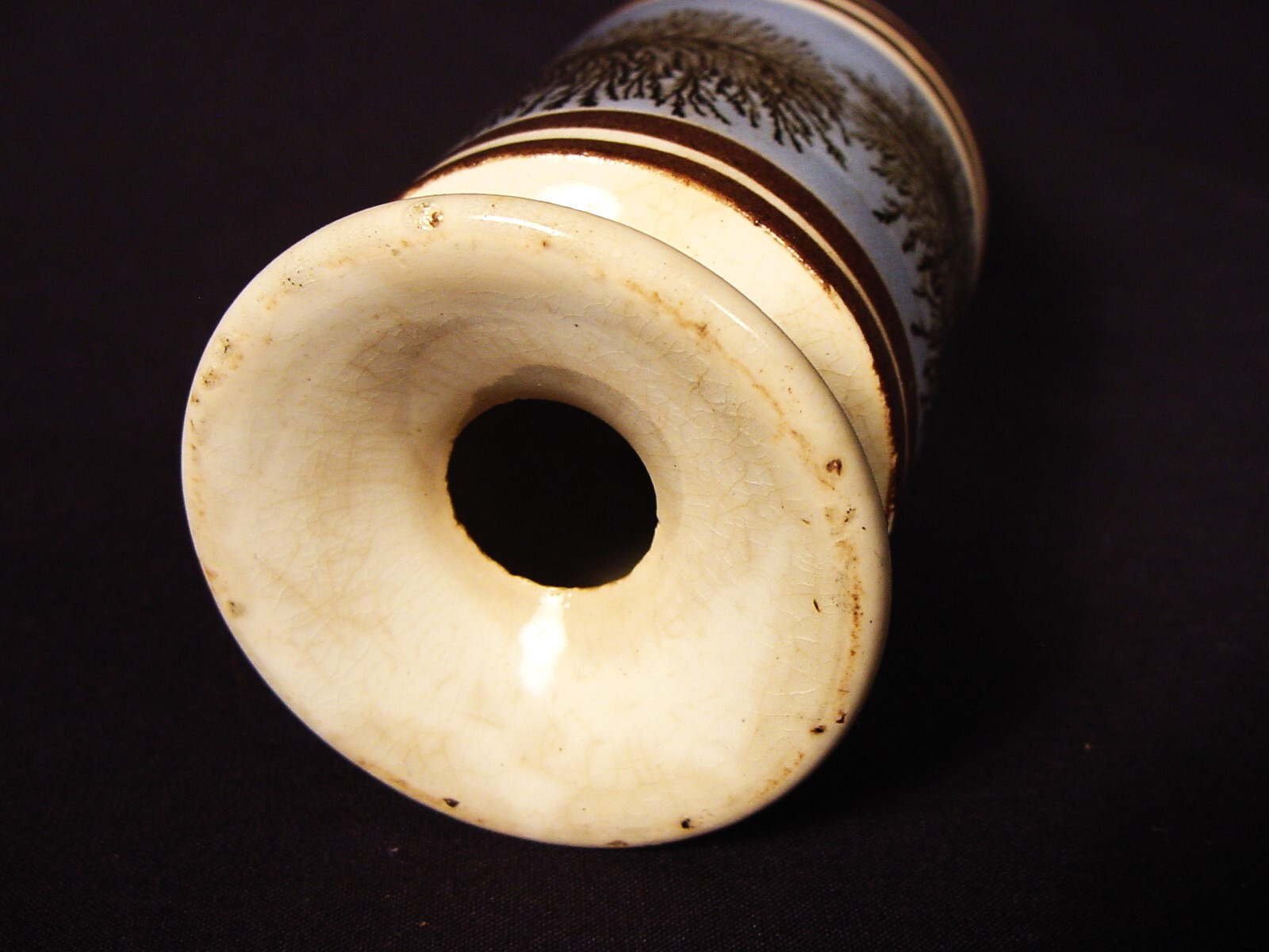 RARE FLAT SIDED 1800s MOCHA PEPPER POT MOCHAWARE PEARLWARE ...