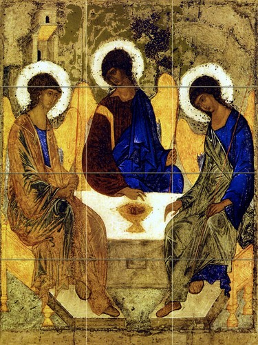 Art Andrei Rublev Icon of the Trinity Ceramic Mural Backsplash Bath ...