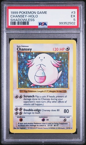 1999 POKEMON BASE SET SHADOWLESS #3 CHANSEY-HOLO PSA 5 | eBay