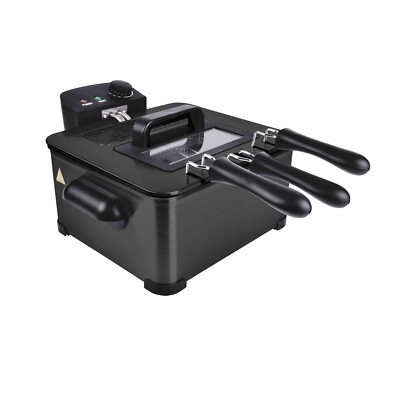 Deep Fat Fryer Hometronix 2000W 5L Litre Stainless Steel Chip Pan View ...