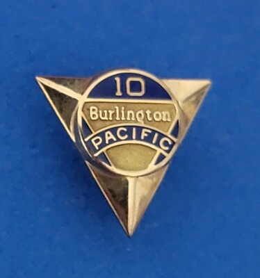VINTAGE BURLINGTON PACIFIC RAILROAD BADGE 1OK GOLD PIN | eBay