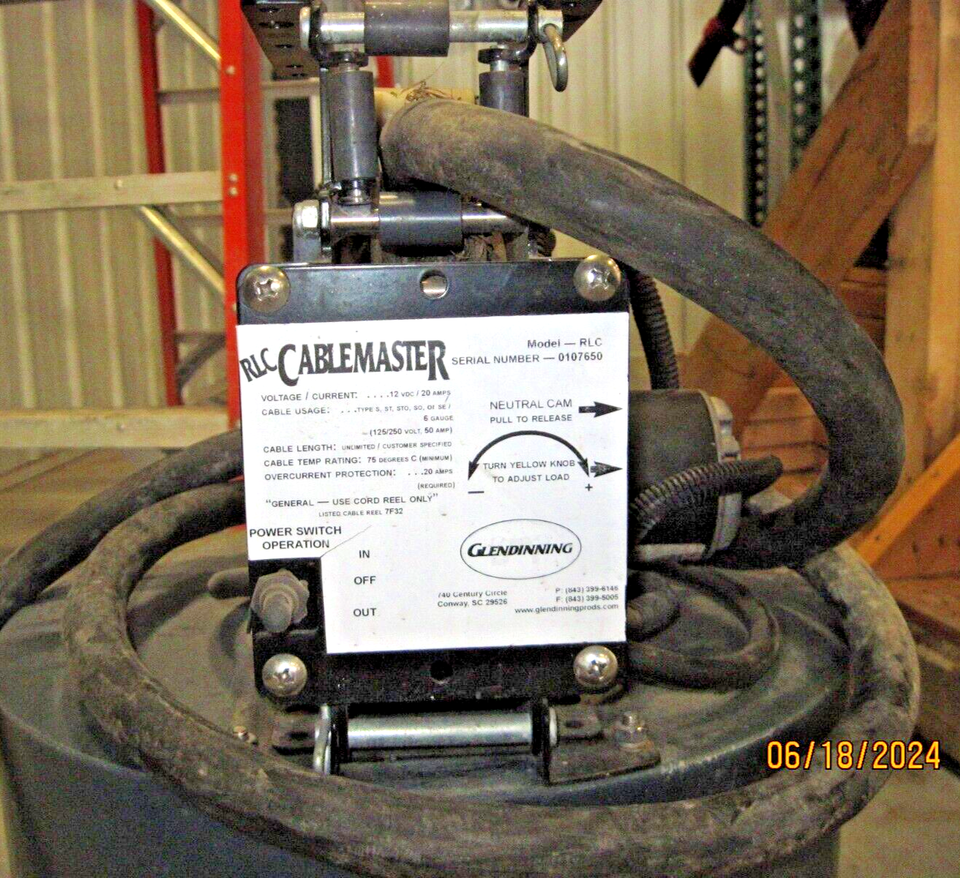 Used Glendinning Cablemaster RV / Motorhome Power Cable Storage System ...