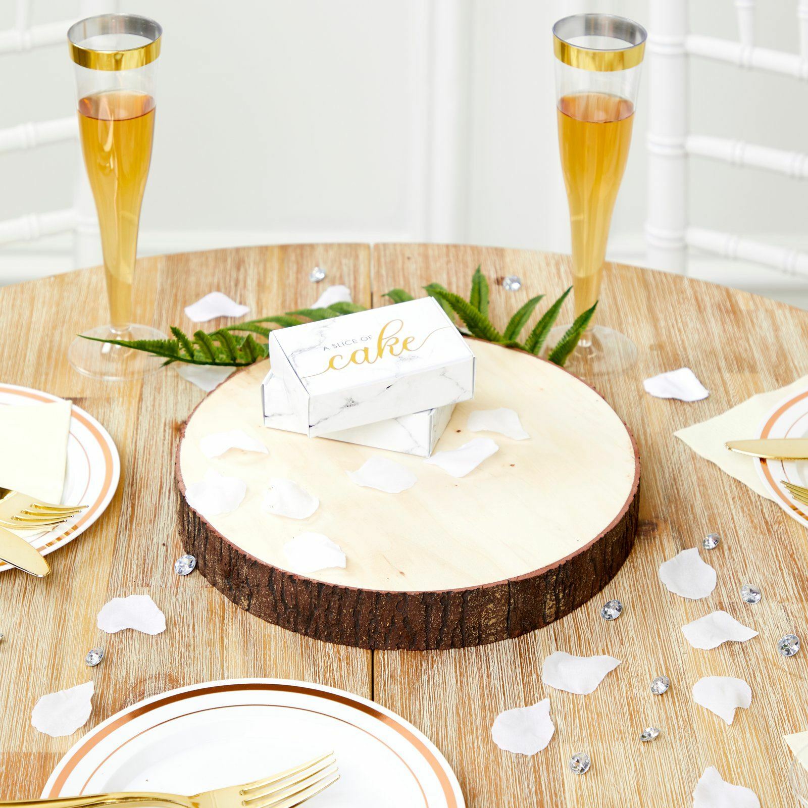 22cm Rustic Wooden Tree Trunk Slice | Wedding Table Centerpiece | Cake ...