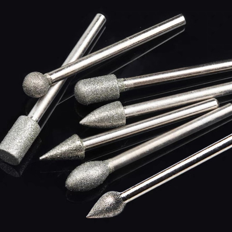 20pcs Diamond Grinding Heads Mini Bit For Rotary Drill Tool Burrs ...