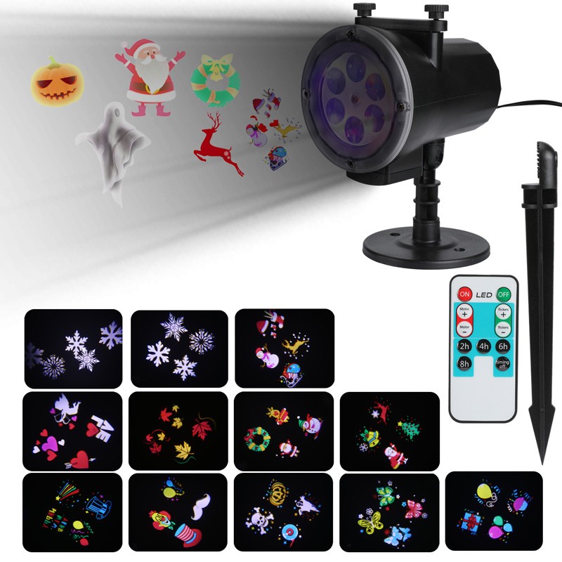 Christmas Snowflake Projector Outdoor LED Moving Snowfall Laser Light ...