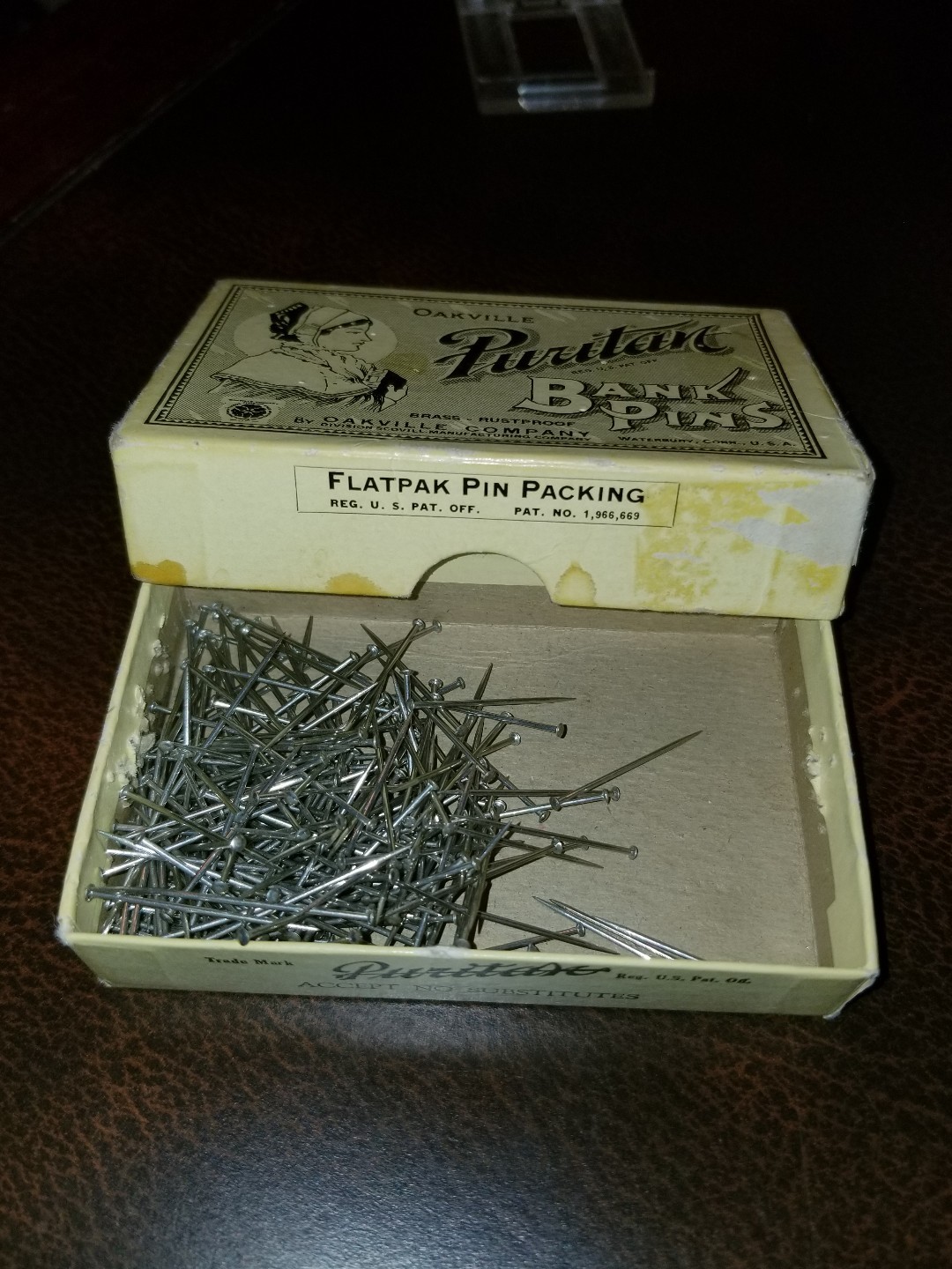 Vintage Oakville Puritan Bank Pins Yellow Box w Woman Graphic No4 ...