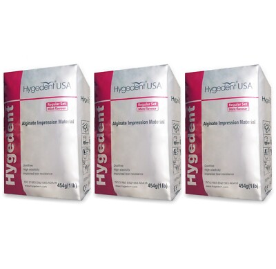 3 x Hygedent Chromatic Dental Regular Set Mint Dust Free Impression ...
