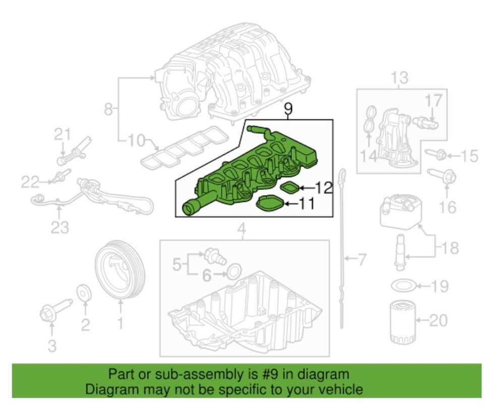 Lower Intake Manifold for 15-22 Ford Explorer Transit 3.5L V6 OEM JL3E ...
