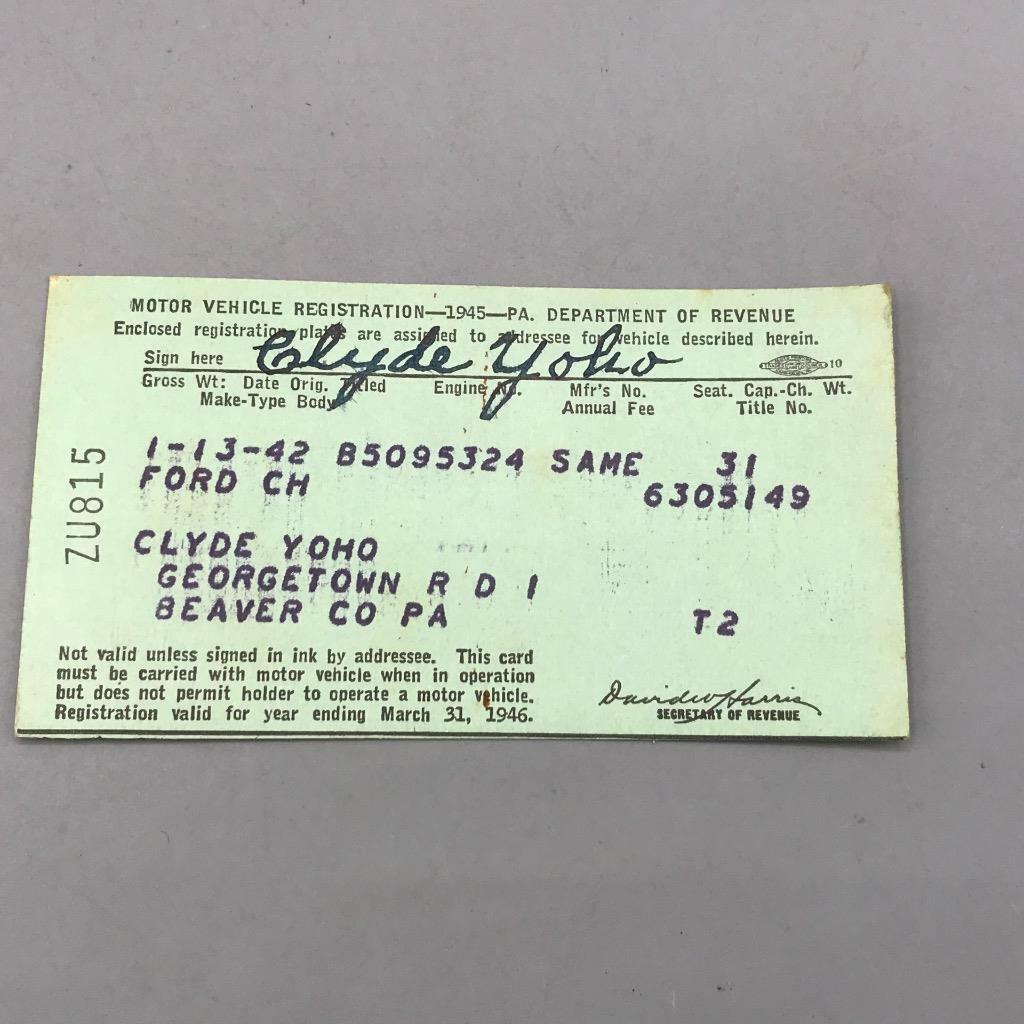 Car Registration Certificate