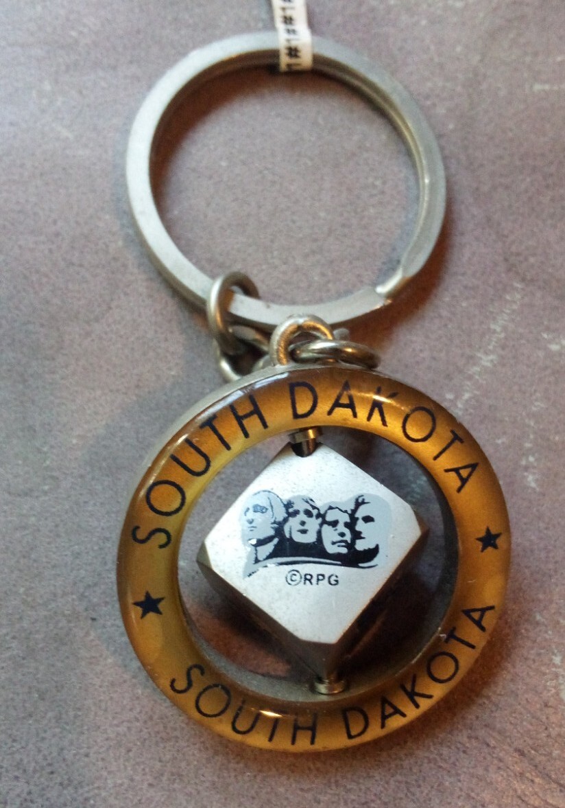 Vintage South Dakota Mt. Rushmore Pheasant Buffalo Spinner Keychain | eBay