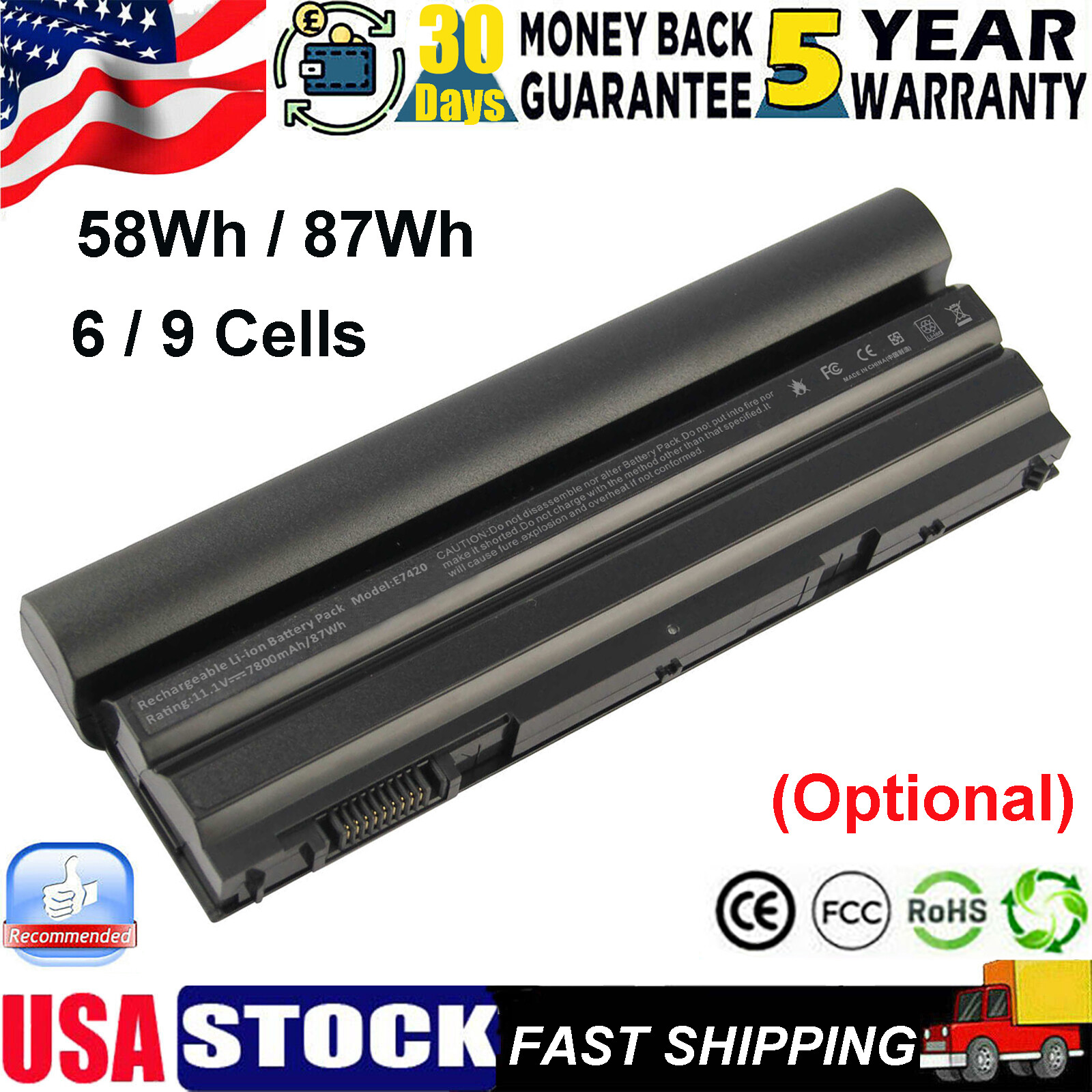 T54FJ Battery For Dell Latitude E6420 E6430 E6440 E6520 E6530 E6540 ...