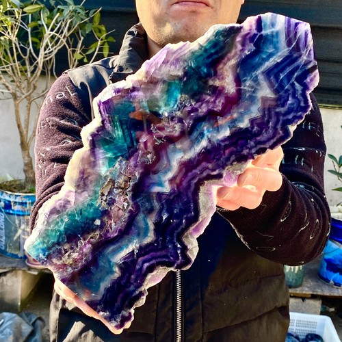 4.39LB Natural colored fluorite slice quartz crystal flake mineral ...