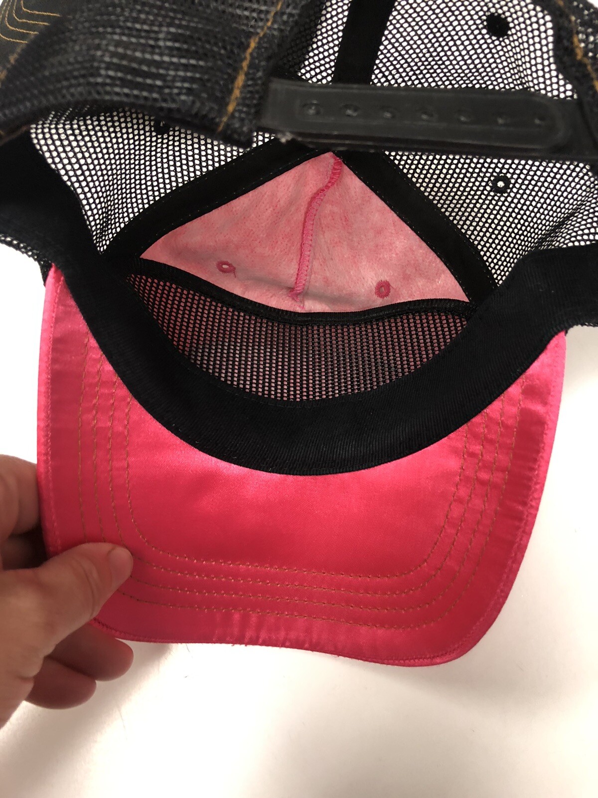 NoS New Vtg 90's VoN DUTCH Original HOT Pink SATIN Mesh TRUCKER Hat ...