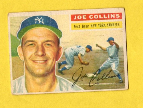1956 Topps Joe Collins #21 New York Yankees White Back VERY GOOD FREE ...