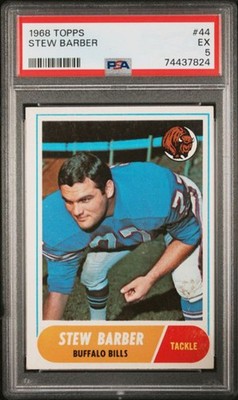 Graded 1968 Topps Stew Barber #44 Football Card PSA 5 Excellent | eBay