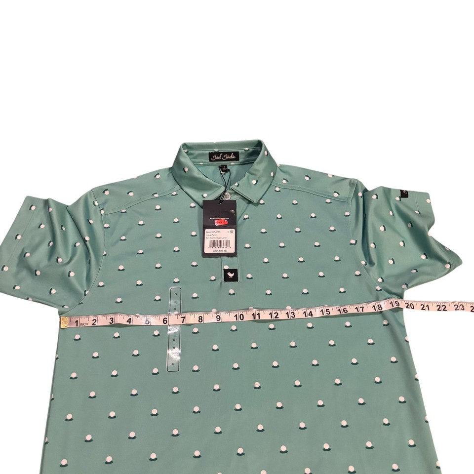 Bad Birdie Golf Pique Polo Shirt Dusty Jade Aim Point Dot Print Men's ...