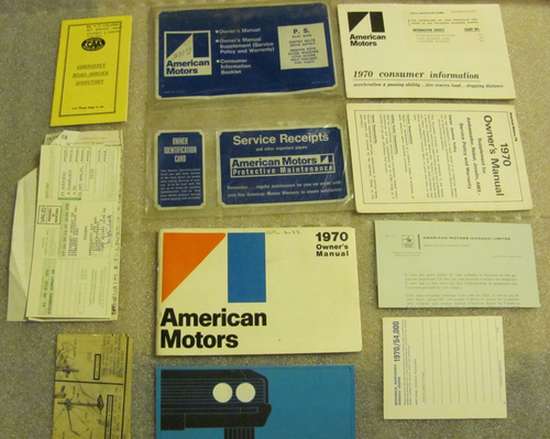 1970 AMC AMX THE MACHINE REBEL Owners Operators Manual Package Set ...