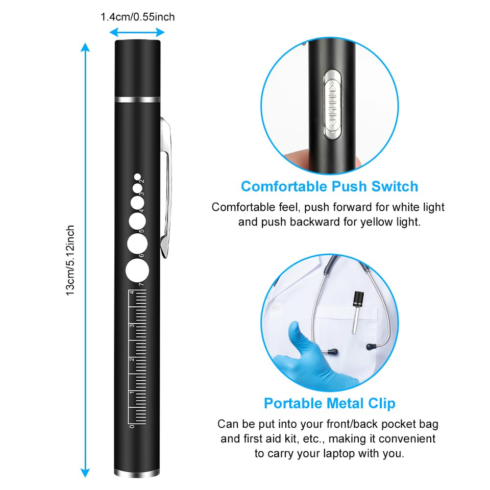 Diagnostic Medical Penlight, Rechargeable USB LED Pen Torch, Pen ...