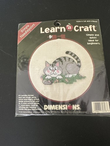 Dimensions Cat And Mouse Needlepoint Kit #72318 Beginner New 1996 ...
