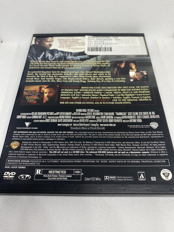 Training Day DVD Antoine Fuqua(DIR) 2001 883929102518| eBay