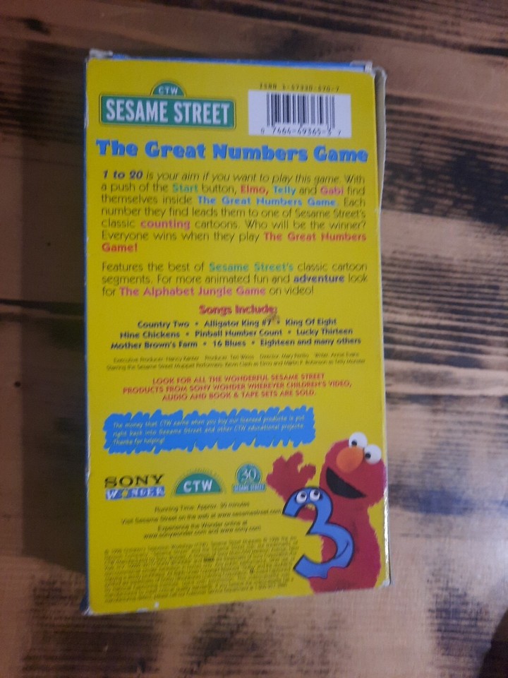 Sesame Street - The Great Numbers Game (VHS, 1998) 74644936537| eBay