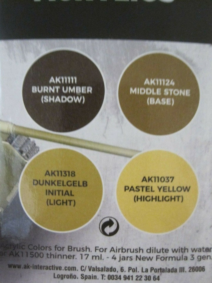 AK Interactive - German Dunkelgelb Color Modulation Set 3G Acrylics ...
