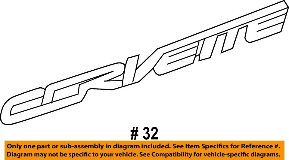 GM OEM 14-19 Corvette Rear Bumper Bumper Components-Nameplate 22997787 ...