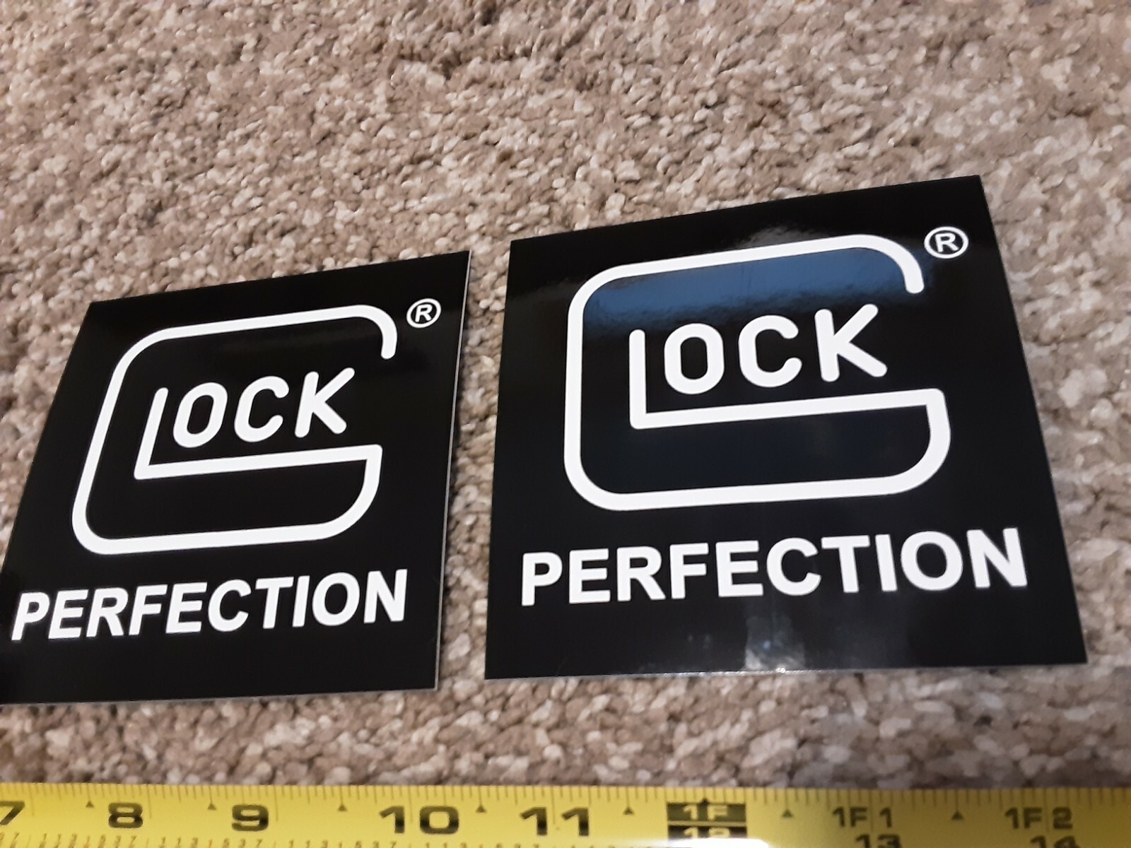 Lot of 2 Classic Glock Perfection Decals Stickers NRA 4" Black Glossy ...