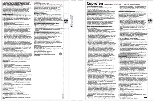 Cuprofen Maximum Strength 400mg Relief of Pain - 96 Tablets - Ibuprofen ...