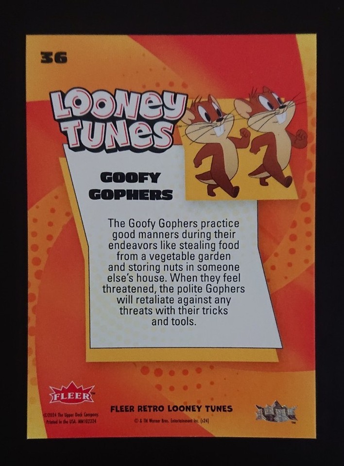 2024 Fleer Retro - Looney Tunes Card - Goofy Gophers (36) - Base | eBay