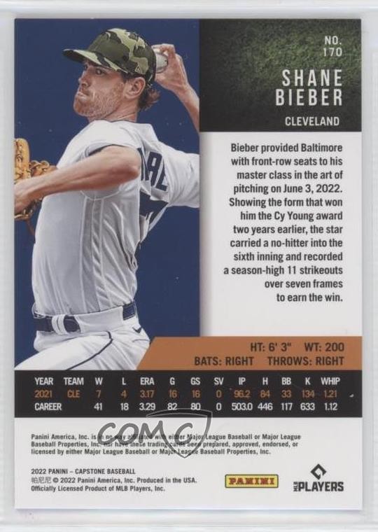 2022 Panini Capstone Luxury Suite Gold Shane Bieber #170 0q1p | eBay UK